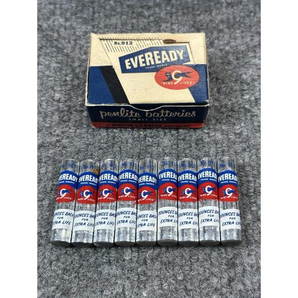 Other | Vintage 9 Eveready Penlight Batteries Small Size Flashlight ...